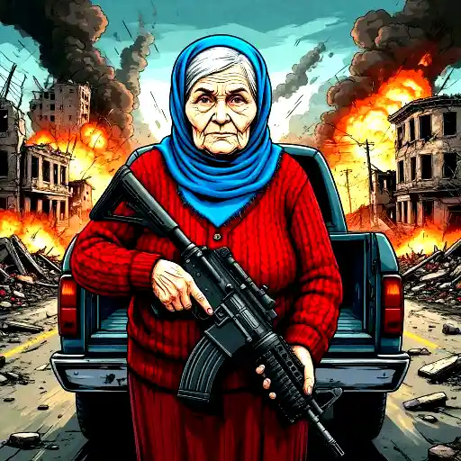 Grandma With Machine Gun: Apocalypsis 🕹️ | Play with Games18plus.com